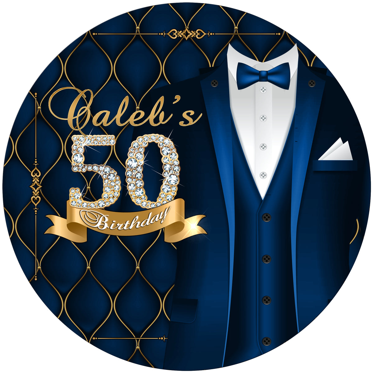 Classic Man Round Backdrop Mens Birthday Round Backdrop Tuxedo Roun Backdropsbyrubi