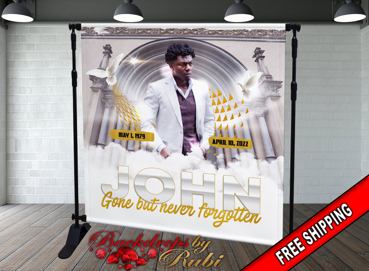 Memorial Backdrop, Funeral Backdrop, In Loving Memory backdrop, Memori ...