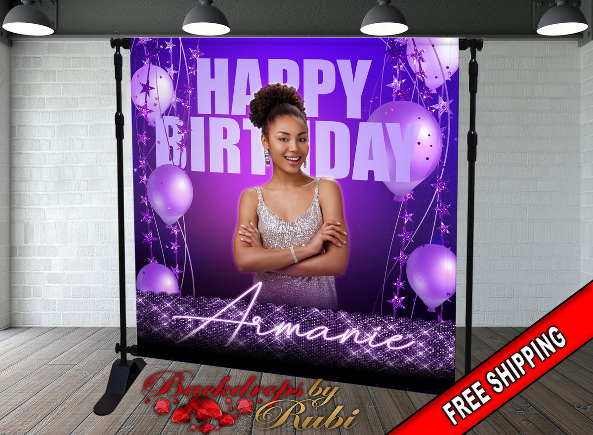 Birthday Backdrop, Custom Photo Birthday Backdrop, 21st Birthday Backd ...