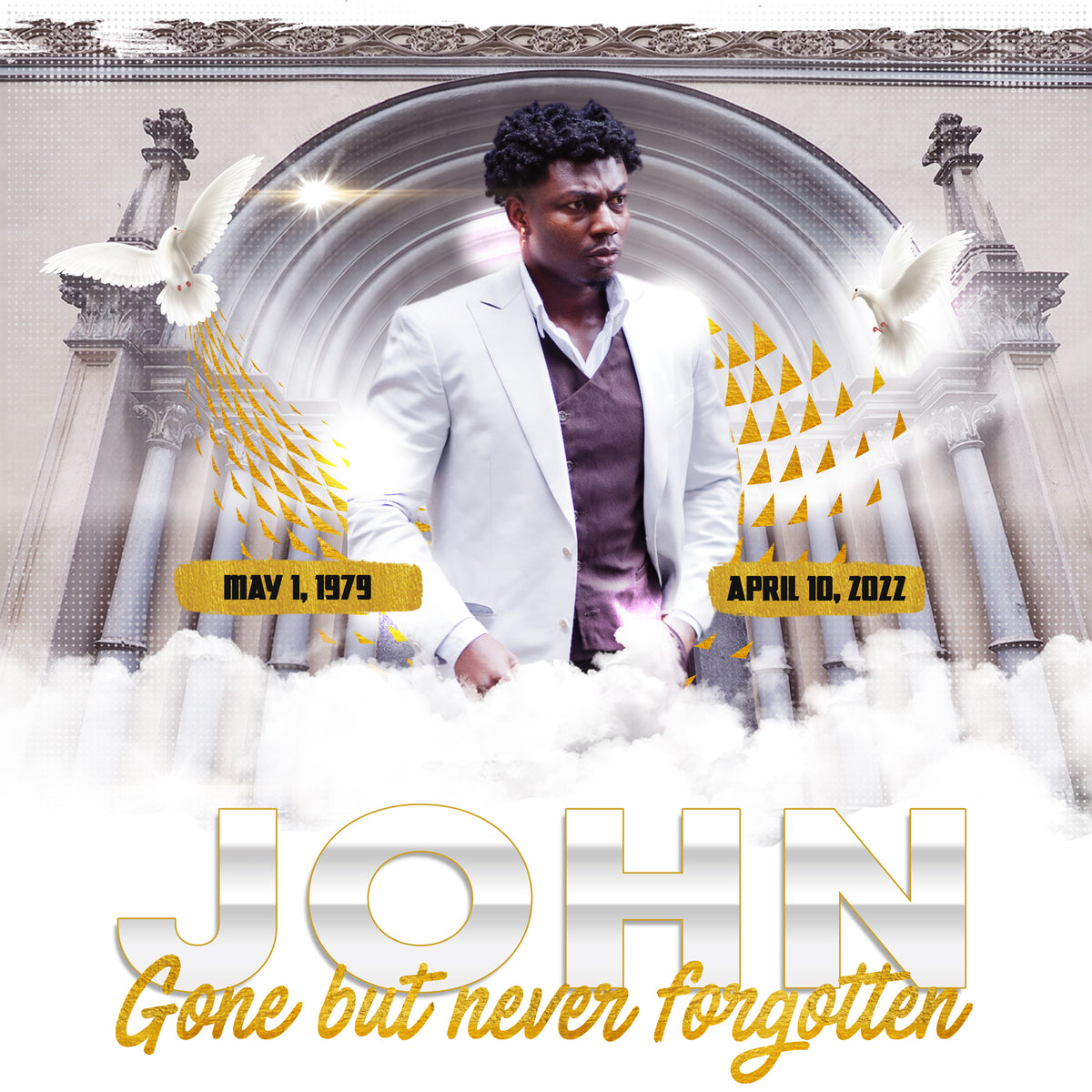 Memorial Backdrop, Funeral Backdrop, In Loving Memory backdrop, Memori ...